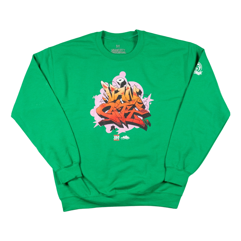 NAKS FOR VANCITY ORIGINAL WILD STYLE CREWNECK - KELLY - Vancity Original